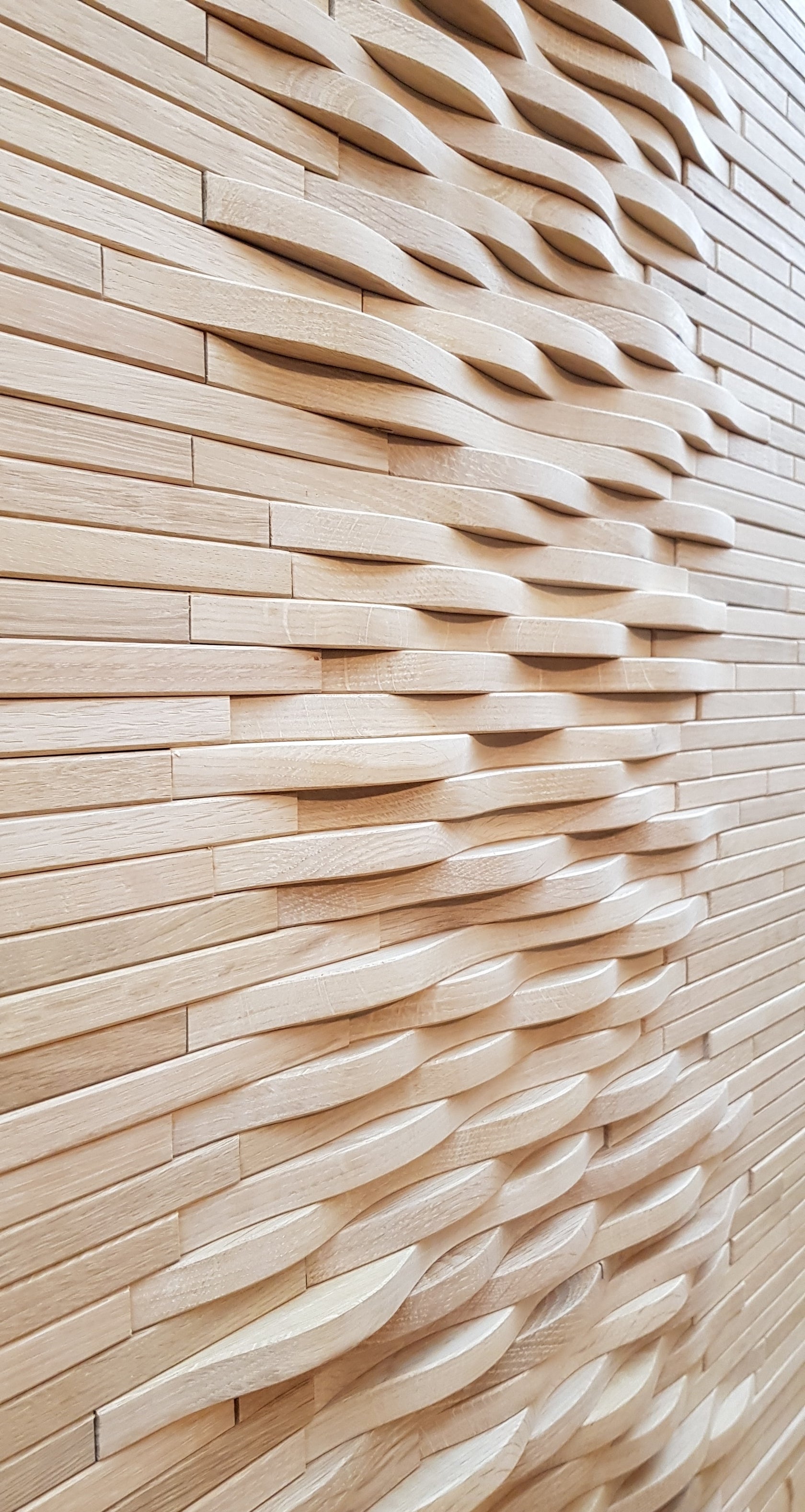 3d oak wall cladding in wavy pattern – Artimatum